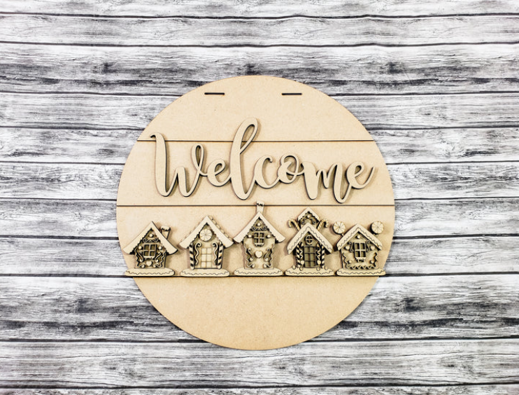 Welcome Gingerbread House Blank | InScribed Laser Engraving